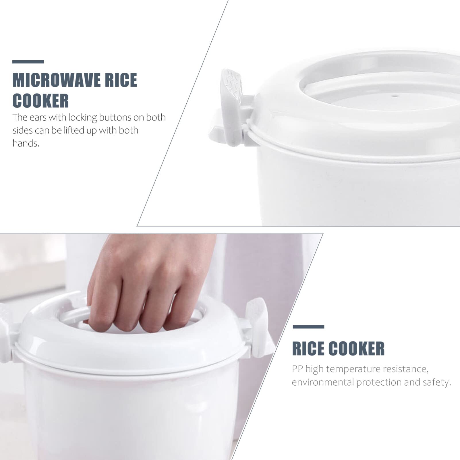 Microwave Rice Cooker Rice Steamer: Round Microwave Food Container Microwaveable Rice Pasta Cooker Microwave Rice Steamer for Rice Chicken Pasta