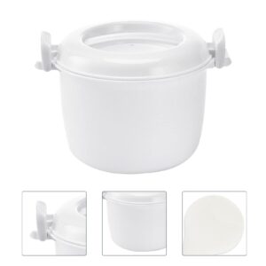 Microwave Rice Cooker Rice Steamer: Round Microwave Food Container Microwaveable Rice Pasta Cooker Microwave Rice Steamer for Rice Chicken Pasta