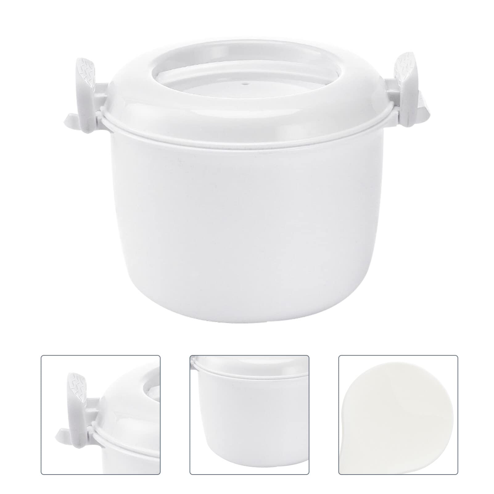 Microwave Rice Cooker Rice Steamer: Round Microwave Food Container Microwaveable Rice Pasta Cooker Microwave Rice Steamer for Rice Chicken Pasta