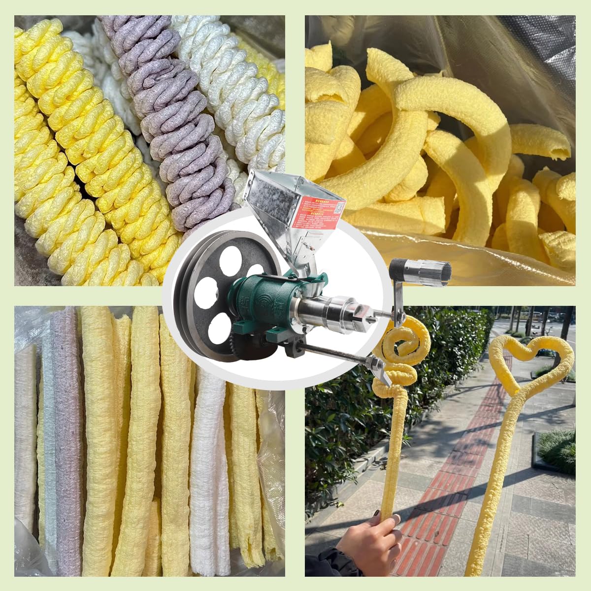 Puffed Food Extruder Rice Corn Puffing Extrusion Machine Multi Function Puff Snack Machine for Making Cornflakes, Hollow Sticks Made of Corn and Rice for Street Stall