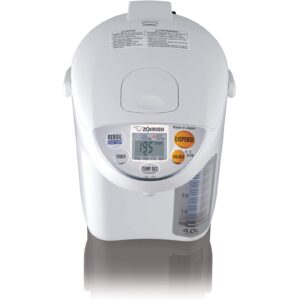 Zojirushi CD-LFC30 Panorama Window Micom Water Boiler and Warmer, 101 oz/3.0 L, White & NS-ZCC10 Neuro Fuzzy Rice Cooker, 5.5-Cup, White