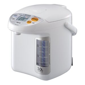 Zojirushi CD-LFC30 Panorama Window Micom Water Boiler and Warmer, 101 oz/3.0 L, White & NS-ZCC10 Neuro Fuzzy Rice Cooker, 5.5-Cup, White