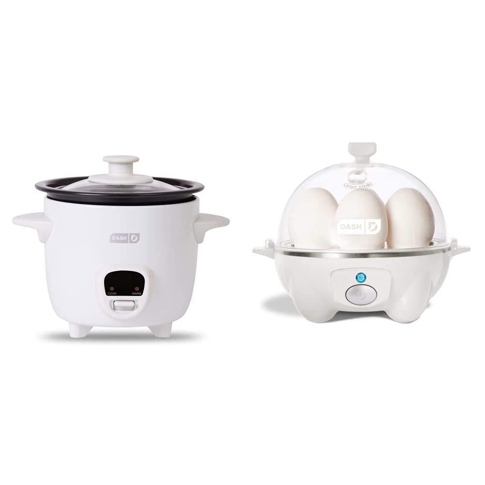 DASH Mini Rice Cooker and Egg Cooker Bundle - Cook Rice, Grains, Soup and Boil Eggs