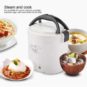 Omabeta Portable Rice Cooker for Travel Mini 12V 100W 1L Electric Portable Multifunctional Rice Cooker Food Steamer for Cars Can be Used As Electric Lunch Box(white)