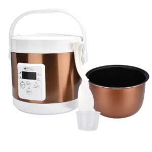 HOMCORT 2.0L Mini Rice Cooker, 25 Minutes Fast Cooking, 3 Cups (Uncooked), with Non-stick Pot, Keep Warm Function, for Soup, Rice, Stews, Grains & Oatmeal - Gold