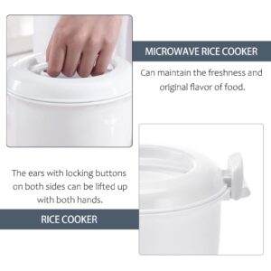 DOITOOL Microwave Rice Cooker Small, Microwave Rice Cooker Steamer, Microwave Rice Maker for Home Kitchen Cooking Supplies (21 x 17.5 x 14cm)