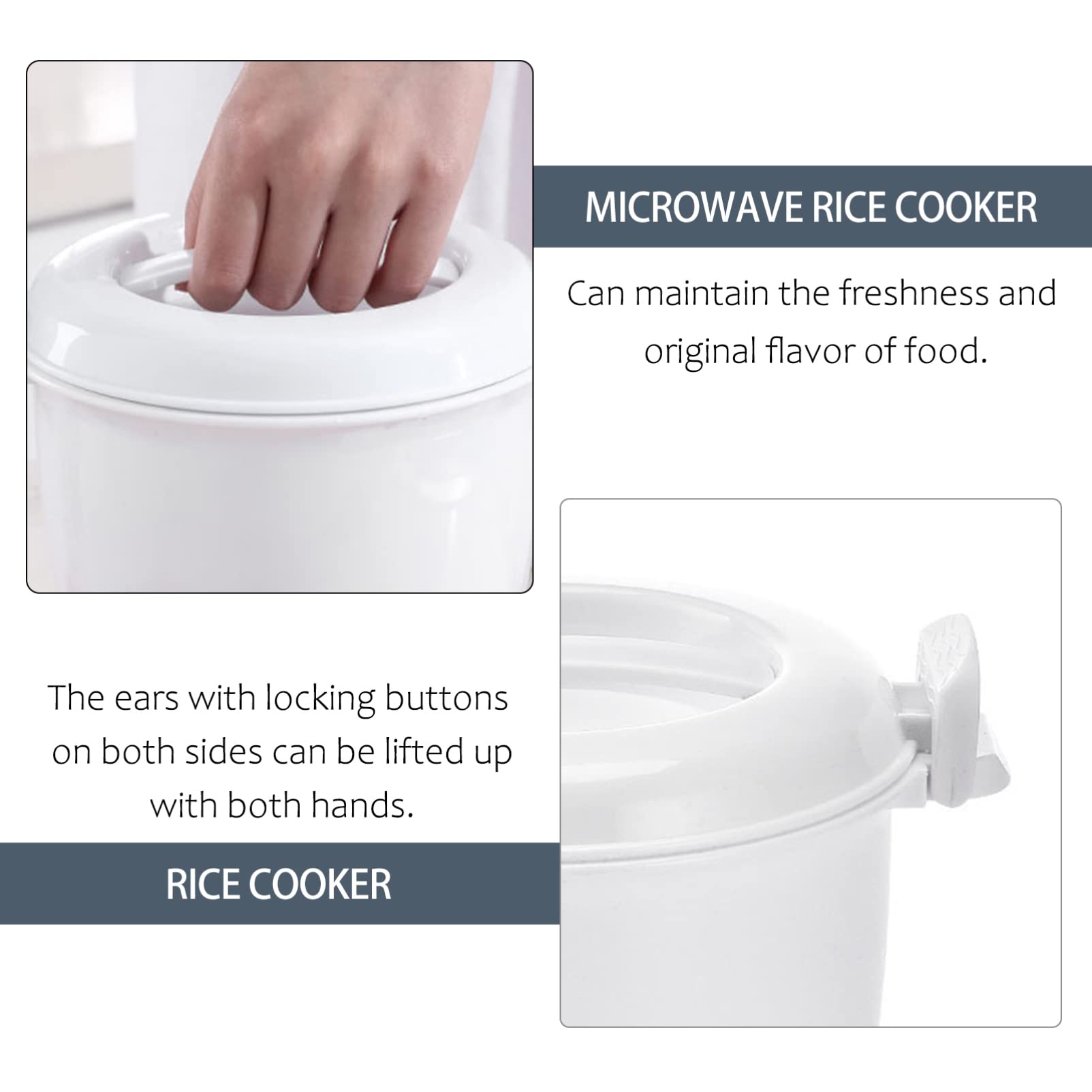 DOITOOL Microwave Rice Cooker Small, Microwave Rice Cooker Steamer, Microwave Rice Maker for Home Kitchen Cooking Supplies (21 x 17.5 x 14cm)