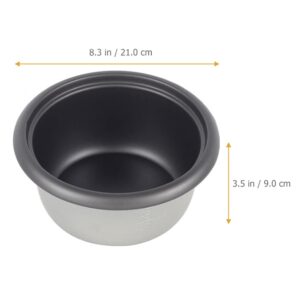 Cabilock Inner Cooking Pot Non-stick Rice Cooker Inner Pot Cooker Liner Kitchen Rice Cooking Container Household Electric Cooker Accessory Compatible With 1.5L Rice Cooker (21x9 CM)