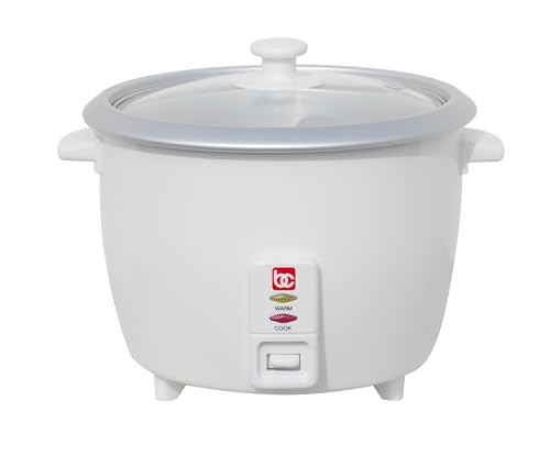 Bene Casa - Rice Cooker with Glass Lid - Includes Nonstick Aluminum Inner Pot and a 12 Hour Keep Warm Feature - Cooks Up to 12 Cups of Rice (6 Cups Uncooked)