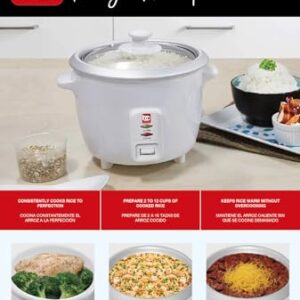 Bene Casa - Rice Cooker with Glass Lid - Includes Nonstick Aluminum Inner Pot and a 12 Hour Keep Warm Feature - Cooks Up to 12 Cups of Rice (6 Cups Uncooked)