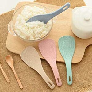 WOIWO 4 PCS Creative Kitchen Rice Scoop With Wheat Straw Rice Spoon Tableware Electric Rice Cooker Rice Shovel Electric Rice Cooker Rice Shovel