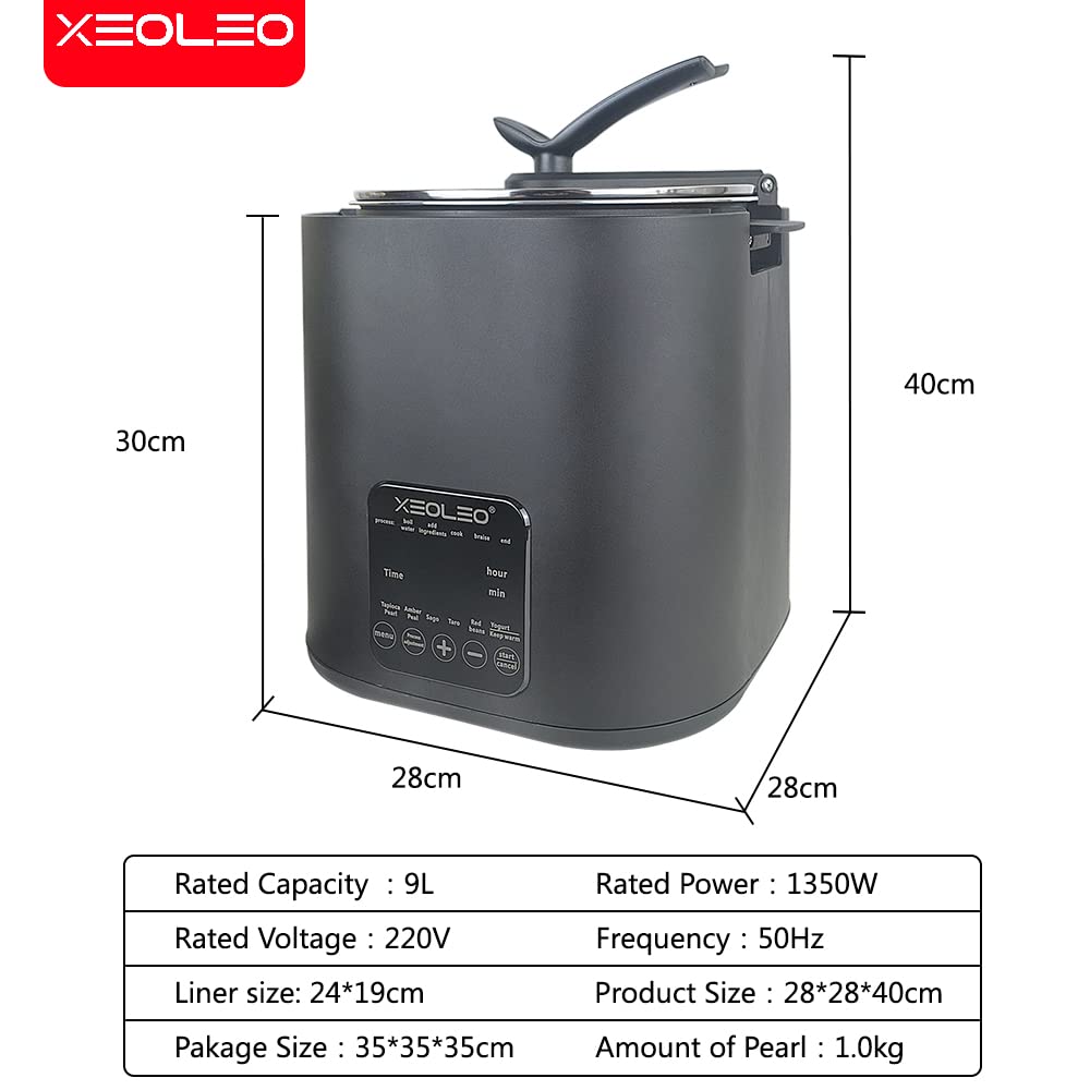 XEOLEO 9L Tapioca cooker Boba cook machine Non-Stick Pot Mochi maker 1300W Pearl Cooker Pot Sago Cooker