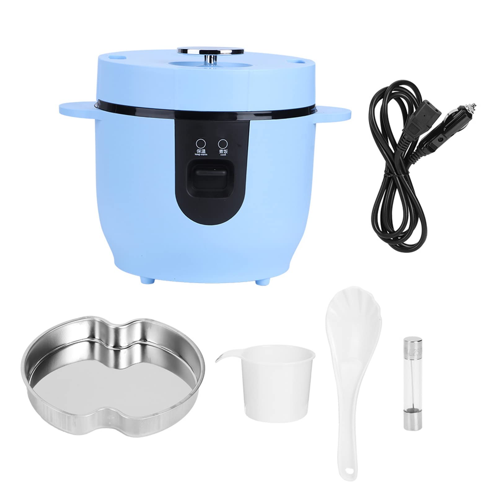 Electric Rice Cooker, 2L Car Rice Cooker Food Grade Portable Prevent Leakage for 24V Car