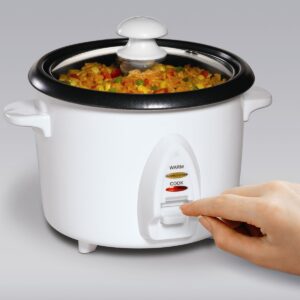 Proctor Silex 4-Cups uncooked resulting in 8-Cups Cooked Rice Cooker, White (37534Y)