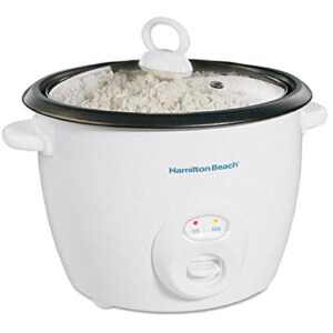 hamilton beach rice cooker & food steamer 20 cups cooked (10 uncooked), white (37532n)