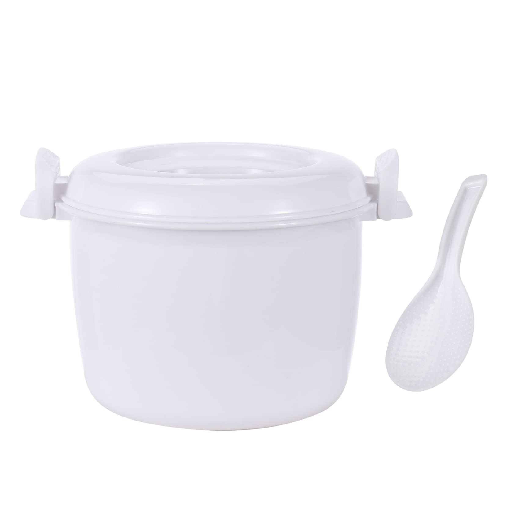 Chyoo Microwave Rice Steamer Cooker with Rice Paddle Microwave Food Container White Small One Size