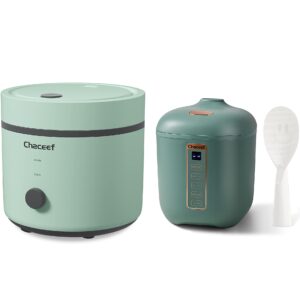 CHACEEF 1.5L Rice Cooker 3-Cups Uncooked & CHACEEF 1.2L Mini Rice Cooker 2-Cups Uncooked, Green