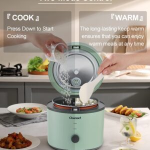 CHACEEF 1.5L Rice Cooker 3-Cups Uncooked & CHACEEF 1.2L Mini Rice Cooker 2-Cups Uncooked, Green