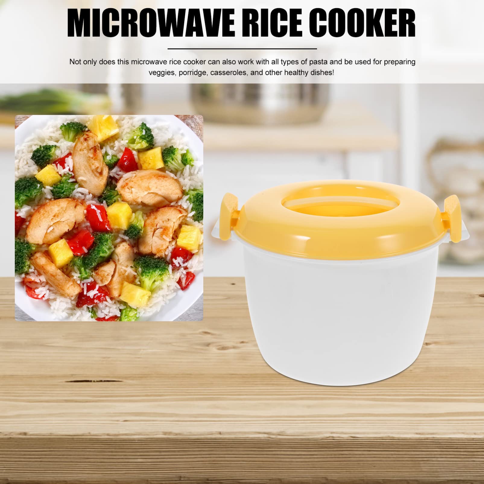 OSALADI Microwave Rice and Pasta Cooker Rice Steamer Microwave Food Container for Vegetables Soups Dishwasher Safe 1- 2L Blue