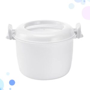 Luxshiny Microwave Rice Cooker Insulated Round Lunch Box Easy Fast Microwave Cookware Microwave Lunch Container Kitchen Supplies (Large Size)