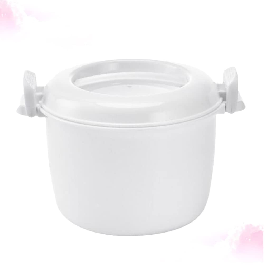 Luxshiny Microwave Rice Cooker Insulated Round Lunch Box Easy Fast Microwave Cookware Microwave Lunch Container Kitchen Supplies (Large Size)