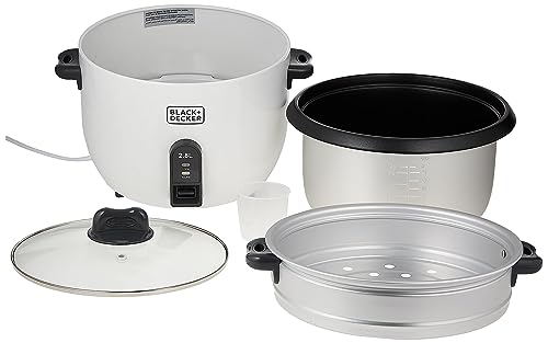 Black & Decker RC2850 1100W 2.8 L 11.8 Cup Rice Cooker (Non-USA Compliant), White, standard