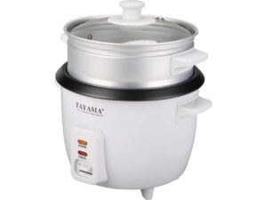 tayama rice cooker with steam tray 3 cup, white (rc-03r)