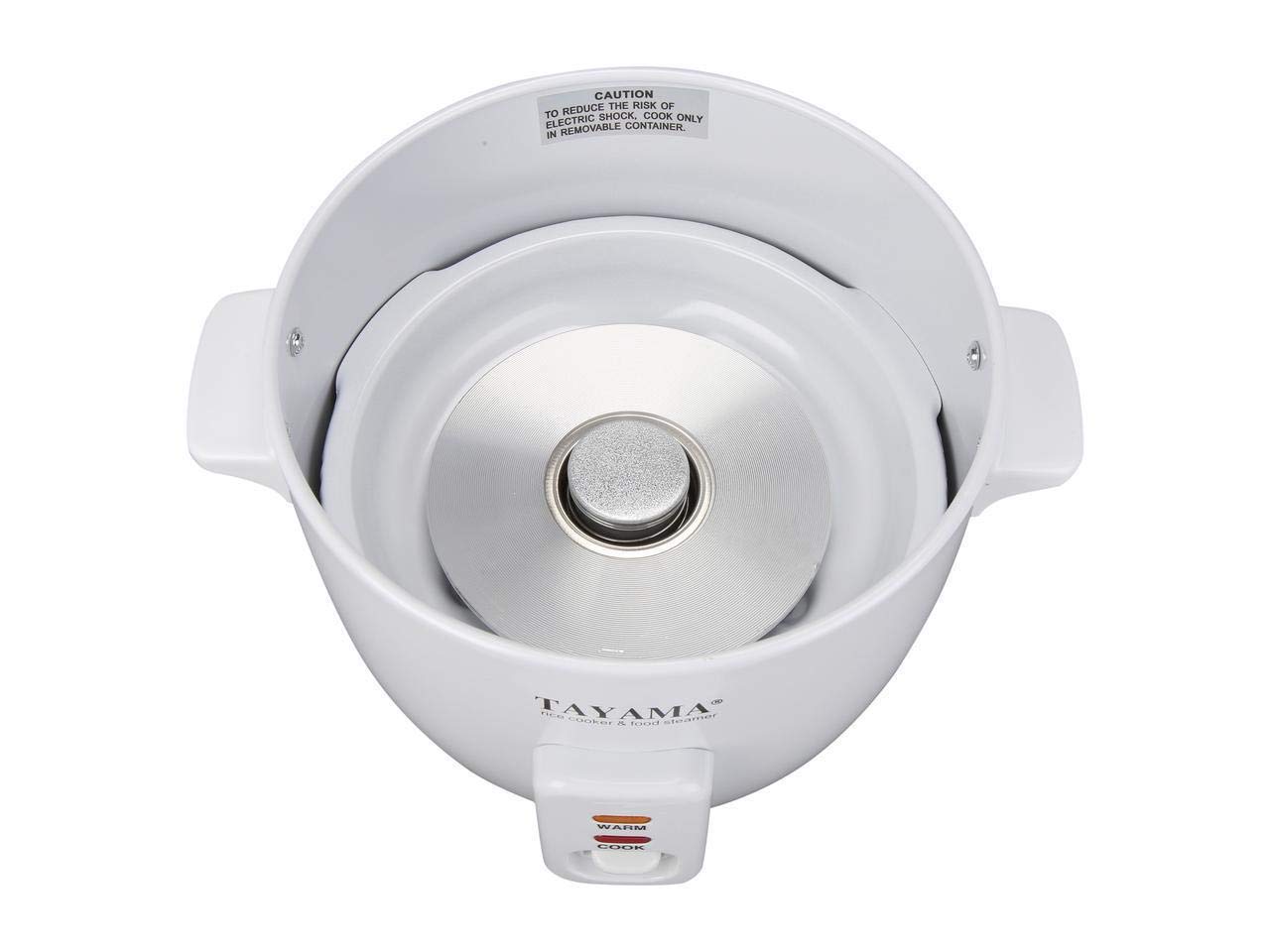 Tayama Rice Cooker with Steam Tray 3 Cup, White (RC-03R)