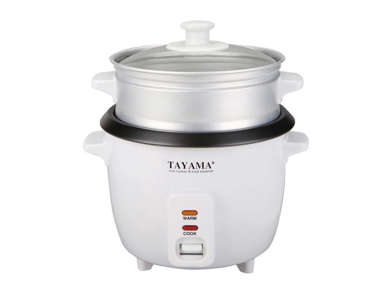 Tayama Rice Cooker with Steam Tray 3 Cup, White (RC-03R)