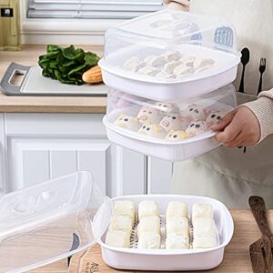 Rice Container Microwave Heating Microwave Cooker with Lid for Steaming Bread Bun Dumpling Fish Dumpling