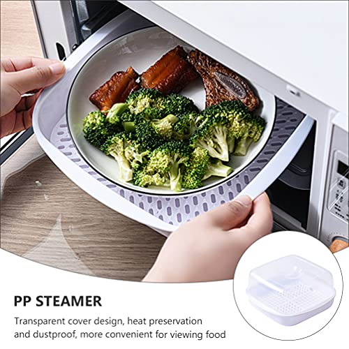 Rice Container Microwave Heating Microwave Cooker with Lid for Steaming Bread Bun Dumpling Fish Dumpling