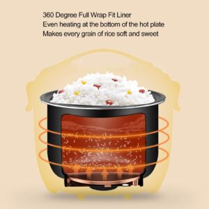 Mini Electric Rice Cooker, Small Grain Cooker Stick Proof Even Heating 2L Multi Functional for Soup for Home (US Plug 110V)