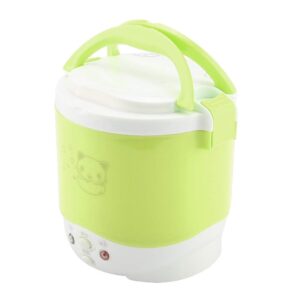 BALITY 24V 130W 1L Portable Multifunctional Electric Rice Cooker Food Steamer, Food Grade PP Mini Car Rice Cooker Travel Rice Cooker for 24V Trucks(Green)