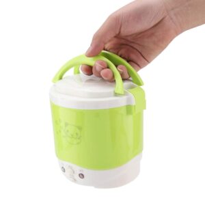 BALITY 24V 130W 1L Portable Multifunctional Electric Rice Cooker Food Steamer, Food Grade PP Mini Car Rice Cooker Travel Rice Cooker for 24V Trucks(Green)