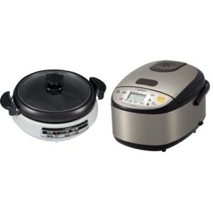 zojirushi ep-pfc20ha electric skillet and zojirushi ns-lgc05xb micom rice cooker & warmer bundle