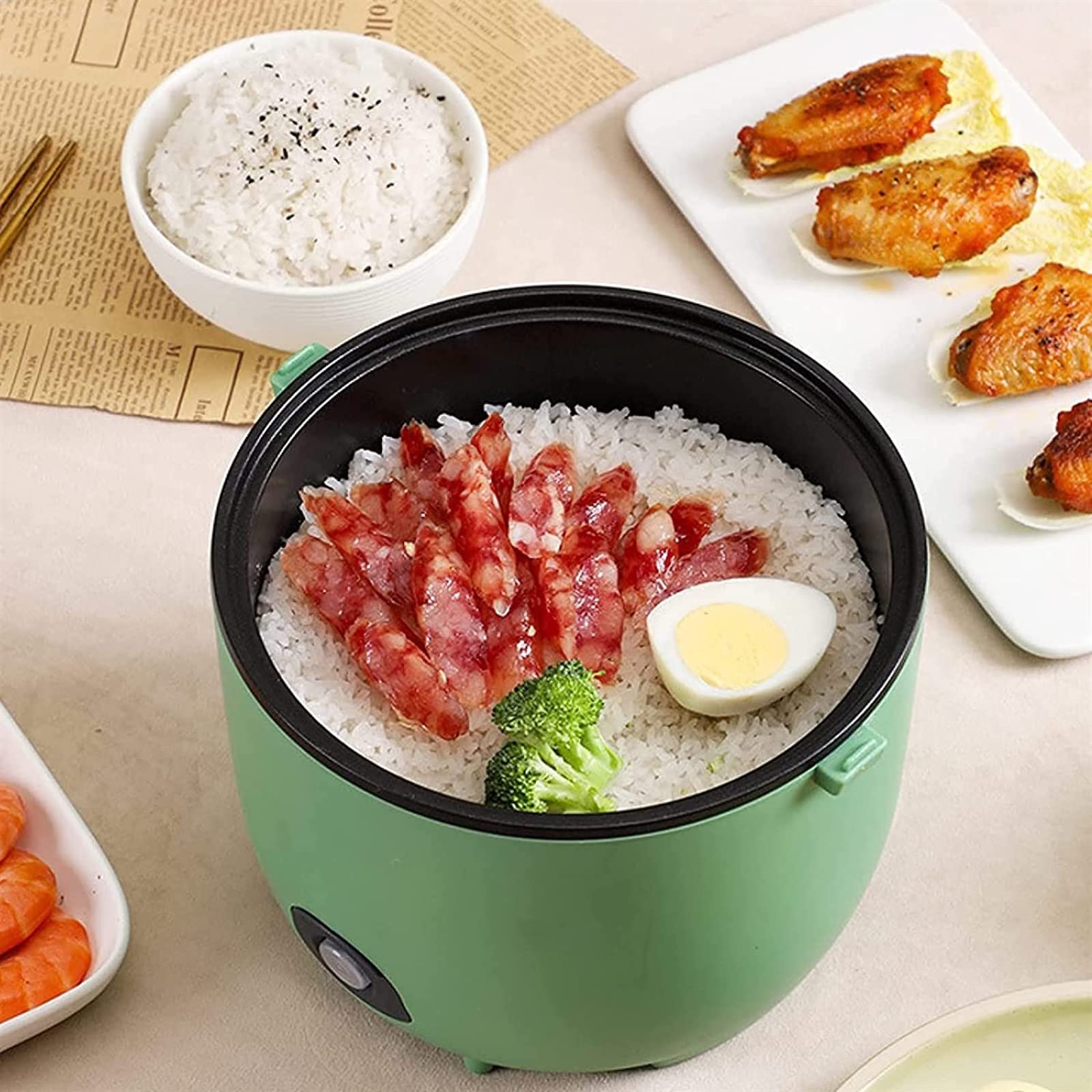 Mini Rice Cooker, 1.8L Small Multi-Function Rice Cooker, Suitable for 1-3 People Rice Cooker, with Detachable Non-Stick Pan and Heat Preservation Function (Color : Orange)