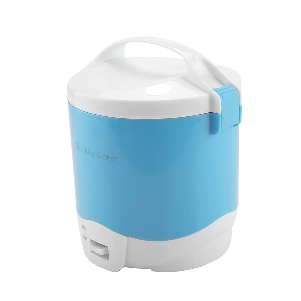 Shipenophy 24V 180W 1.6L Electric Portable Multifunctional Rice Cooker Food Steamer Multi Cooker Rice Grain Cooker for Cars Trucks (Blue)