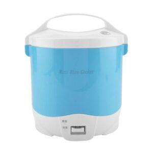 Shipenophy 24V 180W 1.6L Electric Portable Multifunctional Rice Cooker Food Steamer Multi Cooker Rice Grain Cooker for Cars Trucks (Blue)