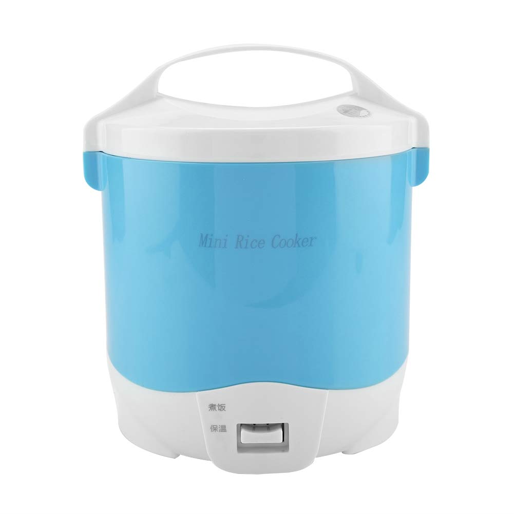 Shipenophy 24V 180W 1.6L Electric Portable Multifunctional Rice Cooker Food Steamer Multi Cooker Rice Grain Cooker for Cars Trucks (Blue)