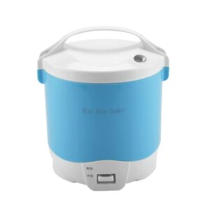 Shipenophy 24V 180W 1.6L Electric Portable Multifunctional Rice Cooker Food Steamer Multi Cooker Rice Grain Cooker for Cars Trucks (Blue)