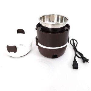 3 Layers Insulated Lunchbox Electric,Mini Rice Cooker Stainless Steel Egg Cooker,Portable Food Heater Steamer Warmer 2L For Home,Office,School