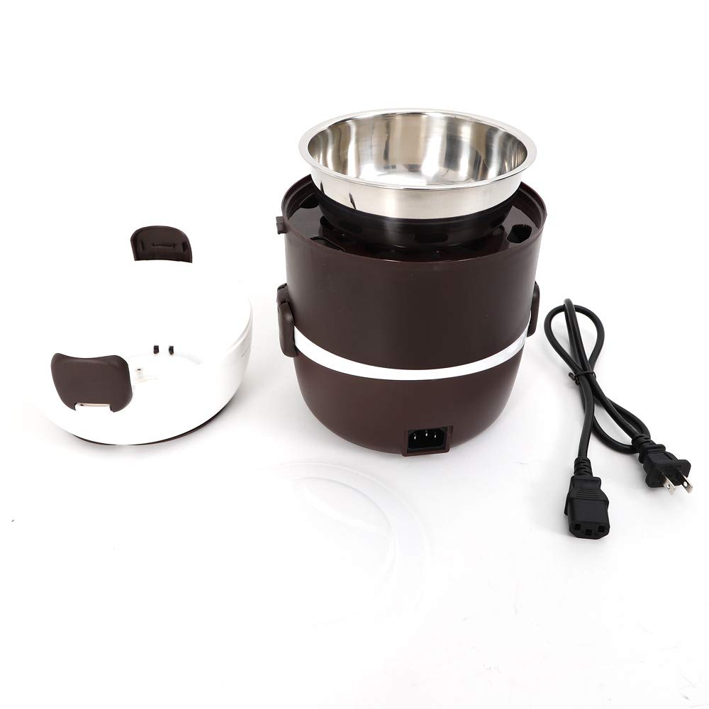 3 Layers Insulated Lunchbox Electric,Mini Rice Cooker Stainless Steel Egg Cooker,Portable Food Heater Steamer Warmer 2L For Home,Office,School