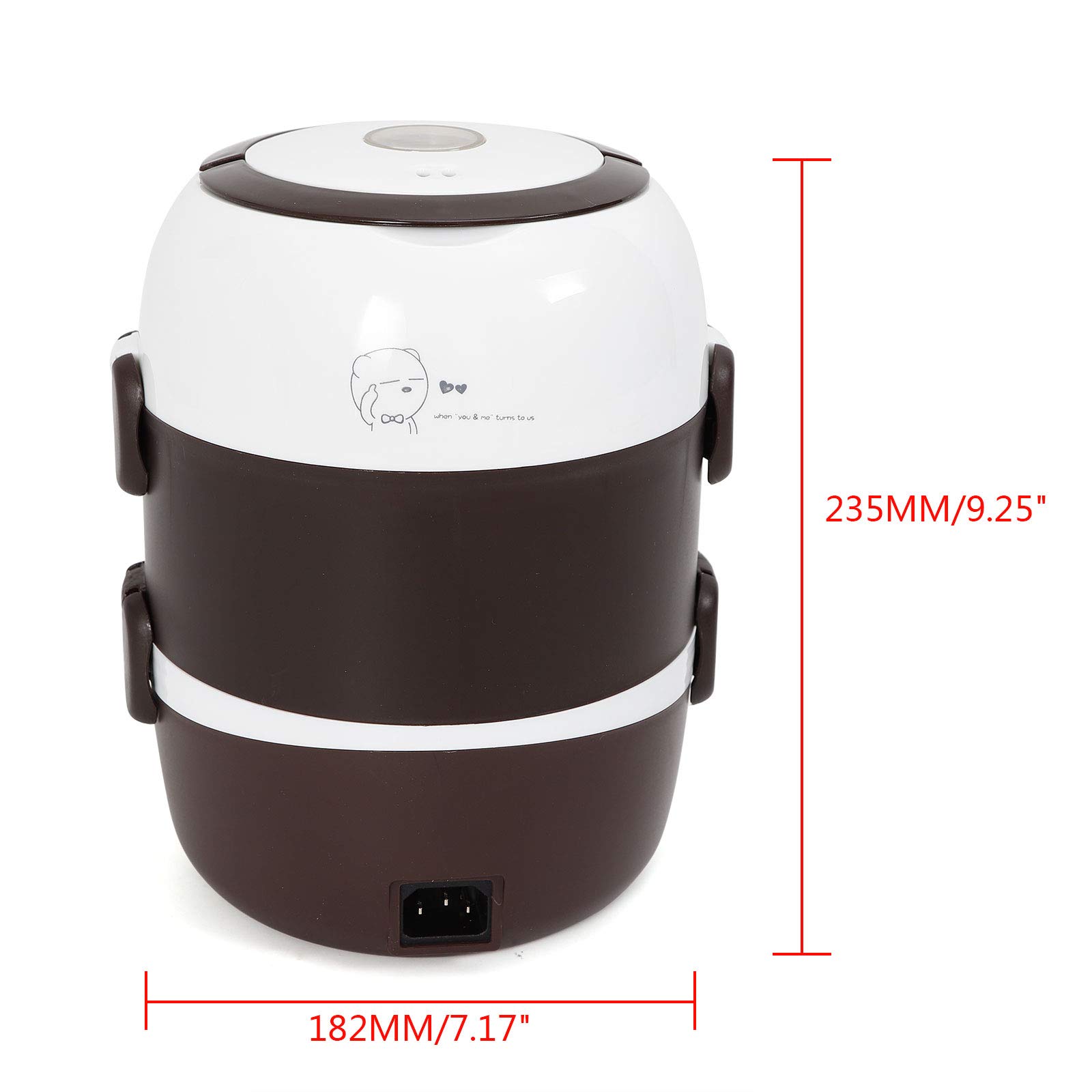 3 Layers Insulated Lunchbox Electric,Mini Rice Cooker Stainless Steel Egg Cooker,Portable Food Heater Steamer Warmer 2L For Home,Office,School