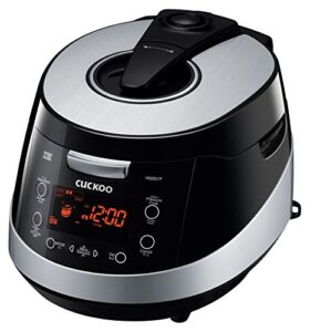 cuckoo crp-hs0657f 6 cup pressure rice cooker, 110v, black