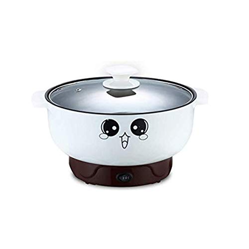 JIAN YA NA 110V Electric Skillet with Lid 4-in-1 Multifunction Non-Stick Stainless Steel Electric Hot Pot Noodles Rice Cooker Steamed Egg Soup Pot Mini Heating Pan Cooking Fried