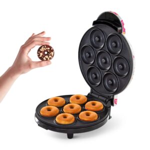 dash mini donut maker machine for kid-friendly breakfast, snacks, desserts & more with non-stick surface, makes 7 doughnuts, donut print