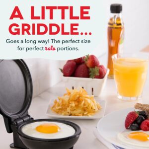 DASH Mini Maker Electric Round Griddle for Individual Pancakes, Cookies, Eggs & other on the go Breakfast, Lunch & Snacks with Indicator Light + Included Recipe Book - Black