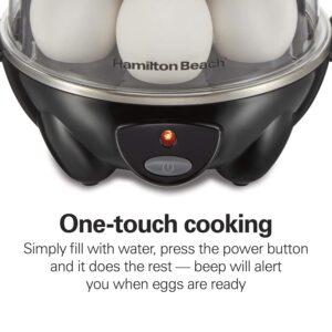 Hamilton Beach 3-in-1 Electric Egg Cooker for Hard Boiled Eggs, Poacher, Omelet Maker & Vegetable Steamer, Holds 14, Black (25508)