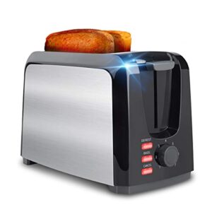 toaster 2 slice toasters best rated prime toaster compact brushed stainless steel toaster black small toaster for breakfast bread bagel defrost cancel button removable crumb tray quickly toast