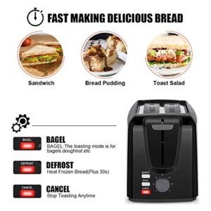 Toaster 2 Slice Toasters Best Rated Prime Toaster Compact Brushed Stainless Steel Toaster Black Small Toaster For Breakfast Bread Bagel Defrost Cancel Button Removable Crumb Tray Quickly Toast